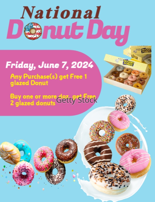 Blue National Donut Day Instagram Post Templa (1) | PosterMyWall