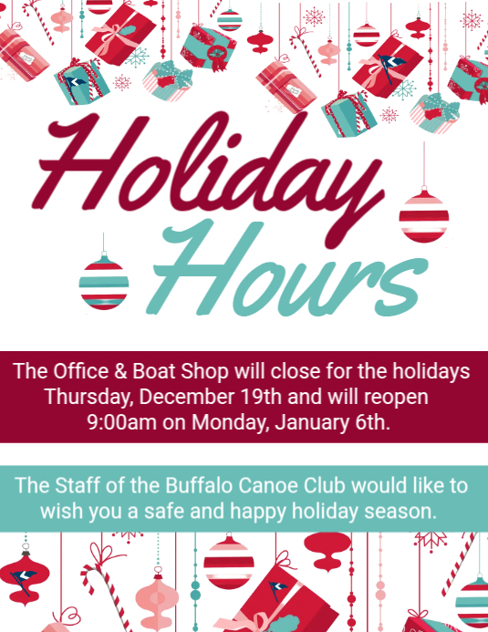 BCC Holiday Hours | PosterMyWall