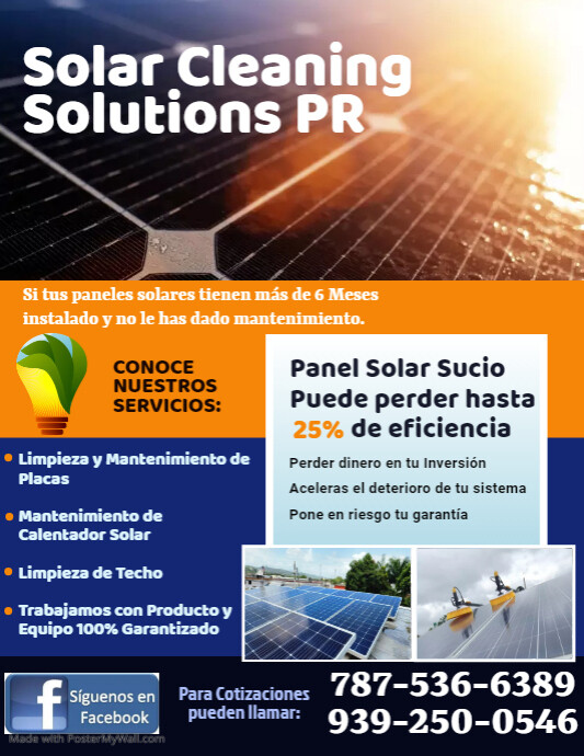 Solar Panel Cleaning Flyer | PosterMyWall