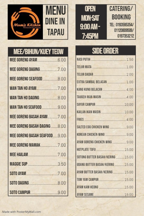 MENU 2ND PAGE | PosterMyWall