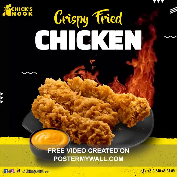 Copy of Crispy Fried Chicken Ad | PosterMyWall