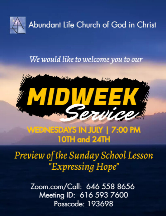 Midweek service | PosterMyWall
