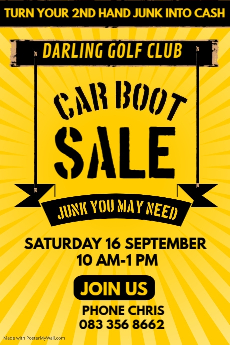 Car Boot Sales Poster Flyer Template | PosterMyWall