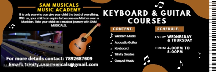 Music Lessons Tuition Service Banner | PosterMyWall