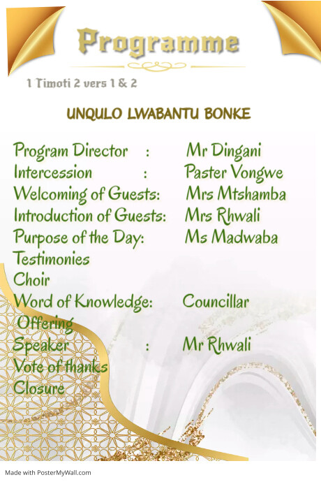 program-order of the day | PosterMyWall