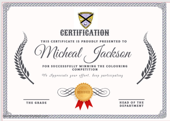 Custom Certificate Design Template | PosterMyWall