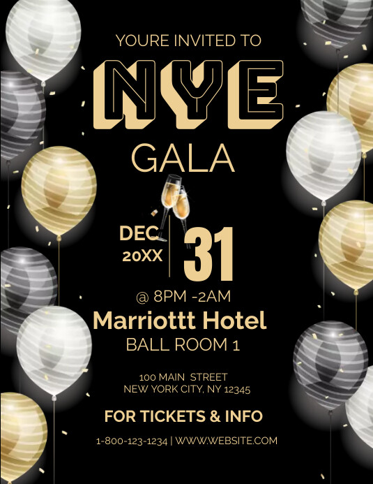 NYE Gala Event Template | PosterMyWall