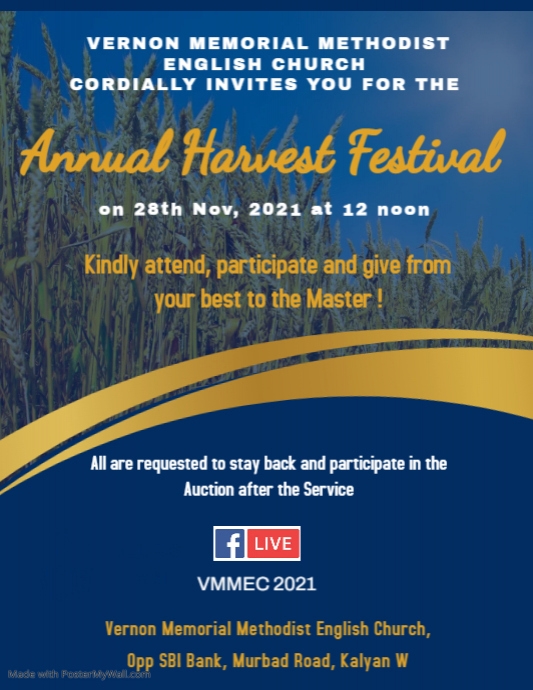 Copy of Harvest Service Church Flyer | PosterMyWall