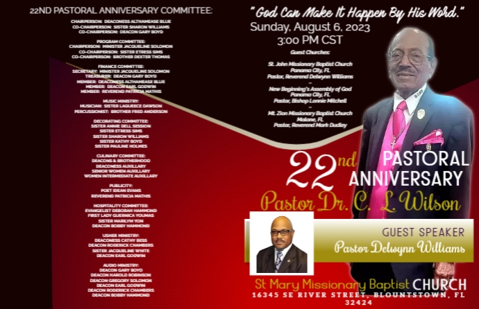 Pastoral Anniversary Celebration PROGRAM | PosterMyWall
