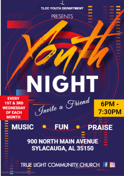 YOUTH NIGHT | PosterMyWall