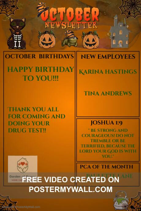 October Video Halloween Theme Newsletter | PosterMyWall