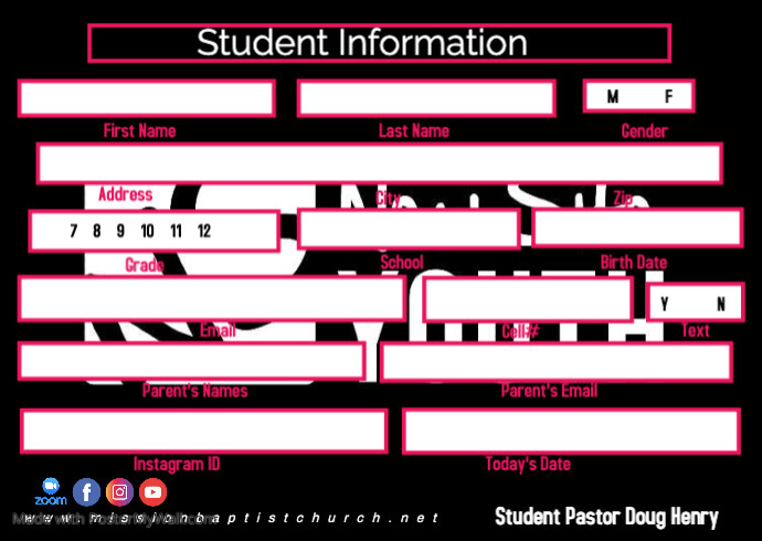 MBY Student Information Card | PosterMyWall