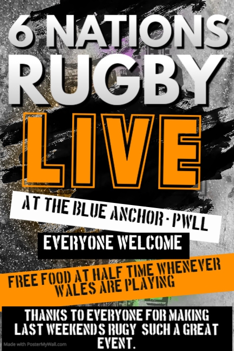 Typography Rugby Poster Template | PosterMyWall