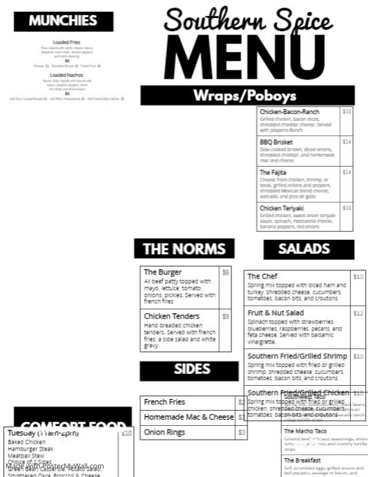 Restaurant Menu | PosterMyWall