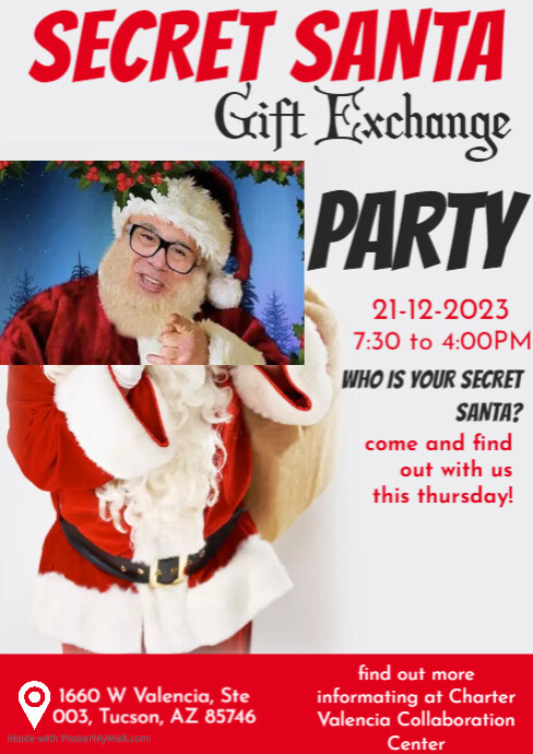 secret sant, santa party,event | PosterMyWall
