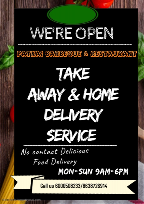 Copy of Take Away Poster Flyer Food Delivery Template | PosterMyWall