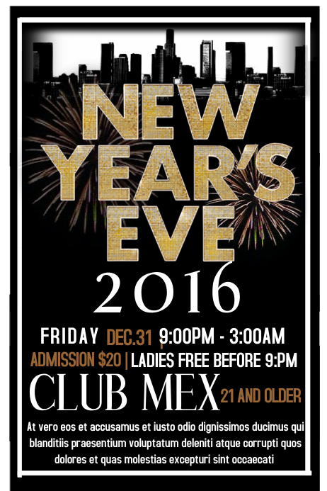 Modèle Nouvel An | PosterMyWall