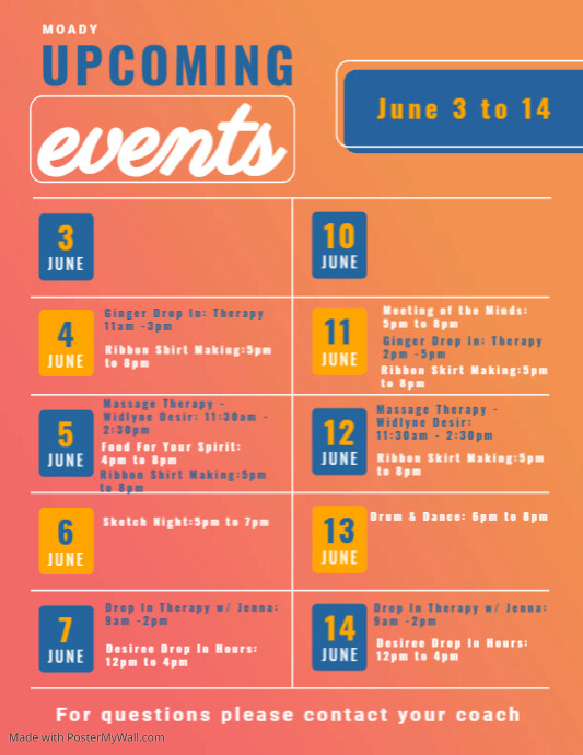 Calendar of Upcoming Events Schedule Flyer | PosterMyWall