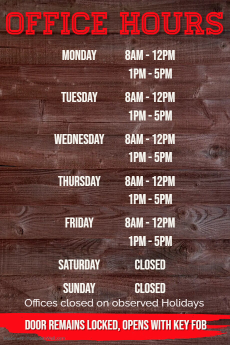 Copy of Business Opening Hours Poster Template (1) | PosterMyWall