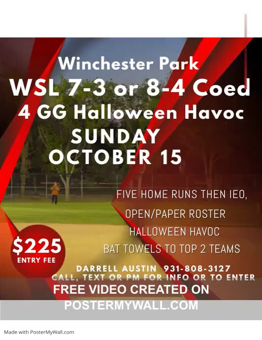 Softball Spring Tournament Video Ad | PosterMyWall