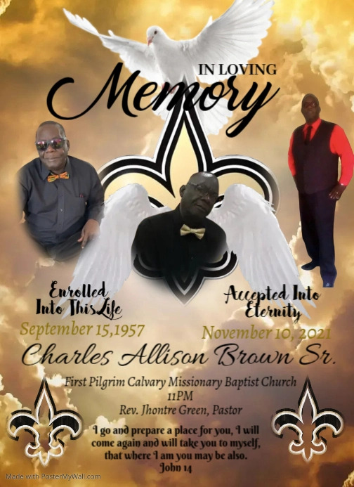 Copy of Dove Golden sky Funeral Program Template | PosterMyWall