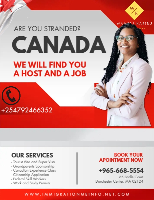 Red International Immigration Service Flyer Template | PosterMyWall