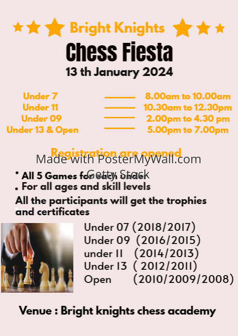 Chess Tournaments Schedule Template | PosterMyWall