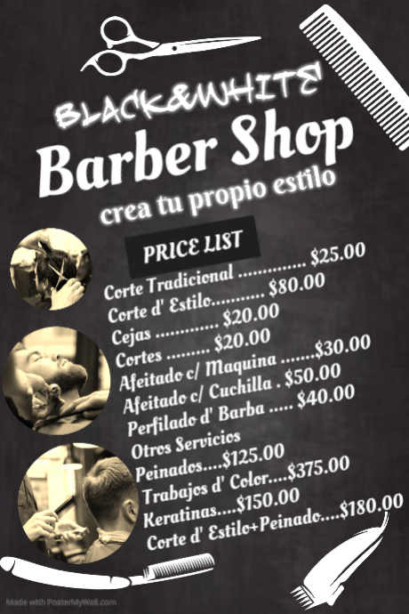 Copia de Barber Shop Price List Poster | PosterMyWall