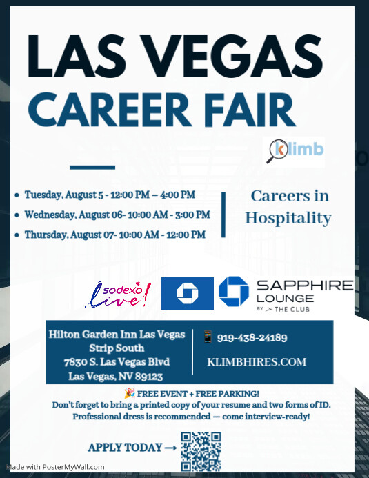 white blue and black company name job fair ad | PosterMyWall