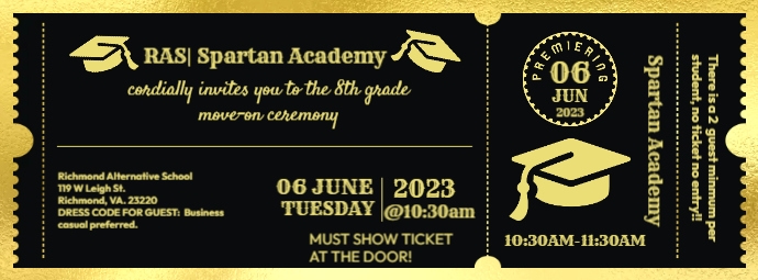 Copy of Graduation Dinner Party Ticket Template | PosterMyWall