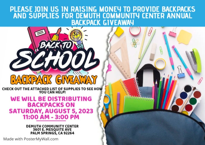 Back To School Backpack Drive Post Template | PosterMyWall
