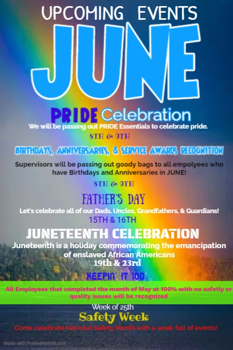 June Events Schedule Calendar Template | PosterMyWall