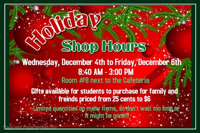 Copy of Copy of Holiday Store Hours Poster Template | PosterMyWall