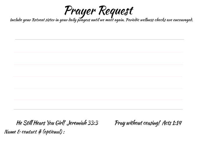 Prayer request card | PosterMyWall