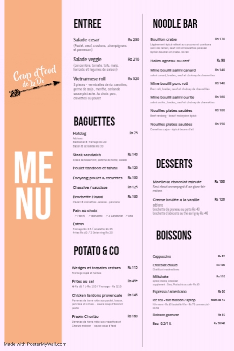 Copy of Copy of MENU | PosterMyWall
