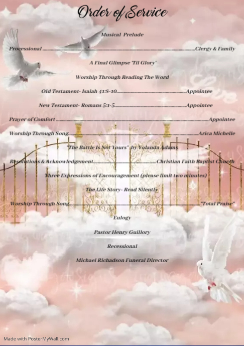 Funeral Program - Order of Service (1) | PosterMyWall