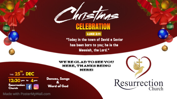 christmas service flyer template | PosterMyWall