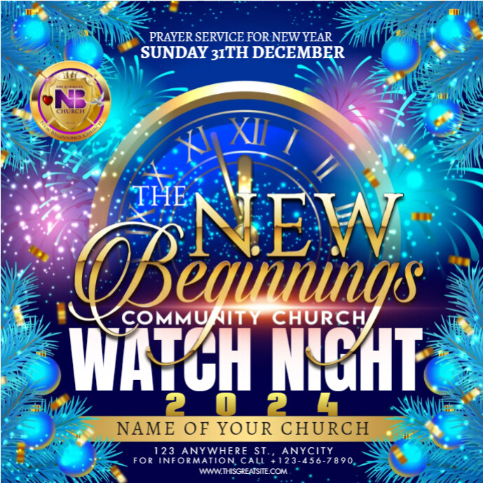 Watch Night Sunday Service | PosterMyWall