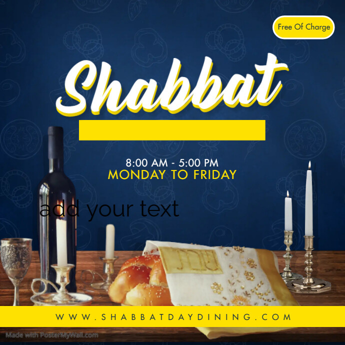 Shabbat Party Invite | PosterMyWall