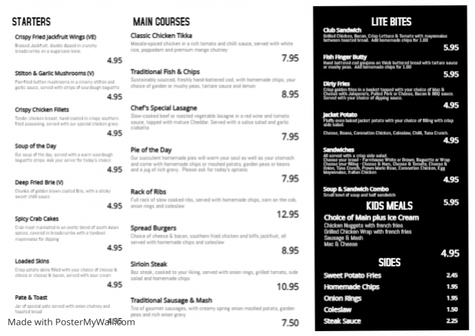 Copy of terrace menu v1 | PosterMyWall