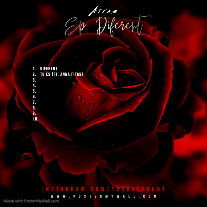 Back Tracklist Flower Red Rose CD Cover Art | PosterMyWall