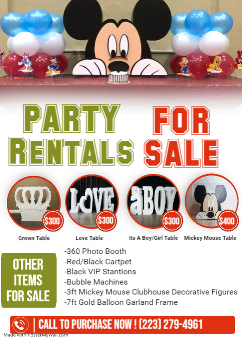 Party and Events Rentals Flyer | PosterMyWall