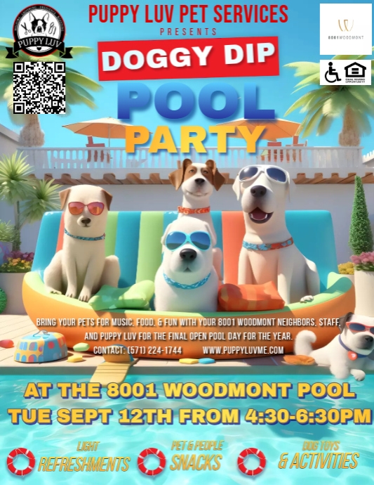 8001 Woodmont Doggy Dip 2023 | PosterMyWall