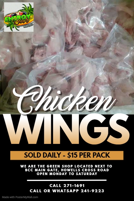 Energy Bar and Variety - Wings | PosterMyWall