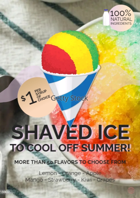 Orange and Yellow Shaved Ice Flyer Design | PosterMyWall