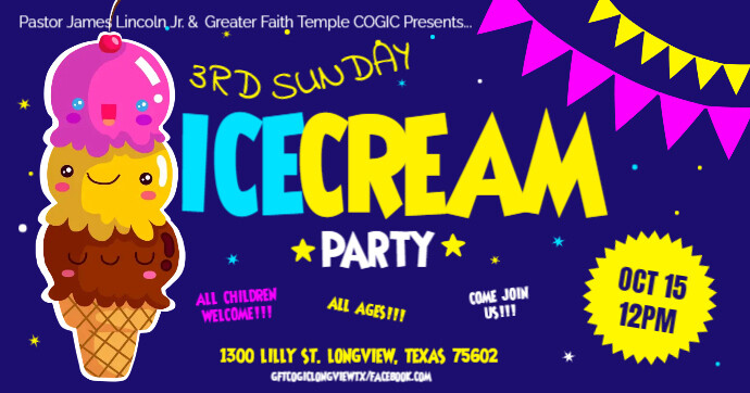 ICE CREAM PARTY BANNER | PosterMyWall