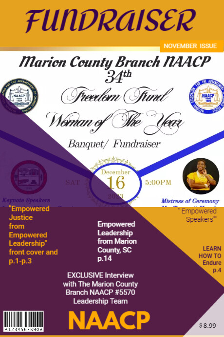 magazine cover for marion naacp | PosterMyWall