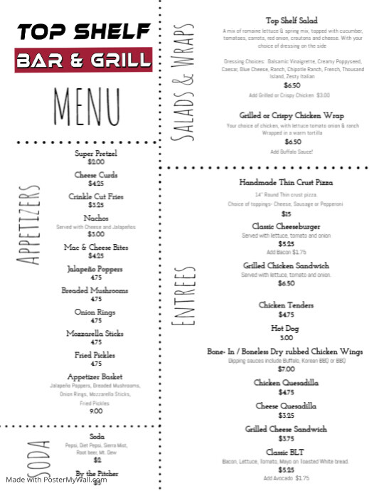 Actual Menu | PosterMyWall