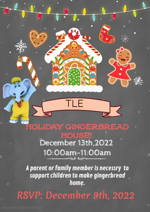 Gingerbread house party invitation | PosterMyWall