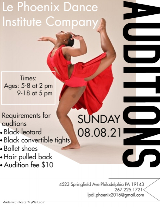 Copy of Dance Auditions Flyer Ad | PosterMyWall